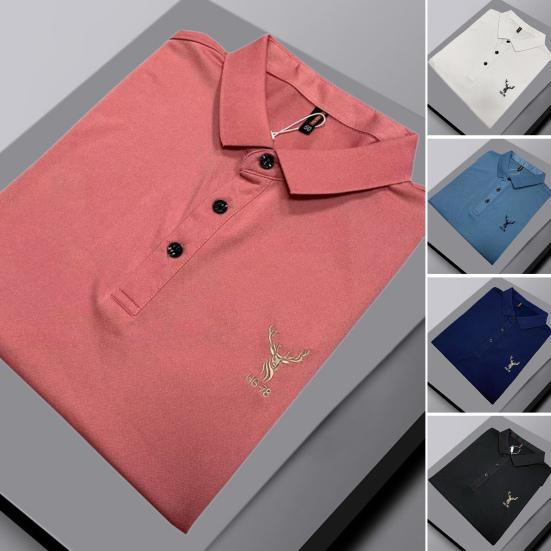 Buy Male Tee Soft Streetwear Colorfast Stylish Summer Business Tee ...