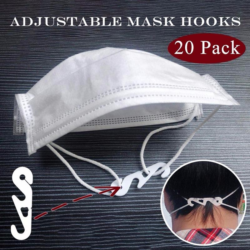 Buy 20 Pieces Adjustable Mask Hook Face Mask Ear Hooks Buckle Plastic ...