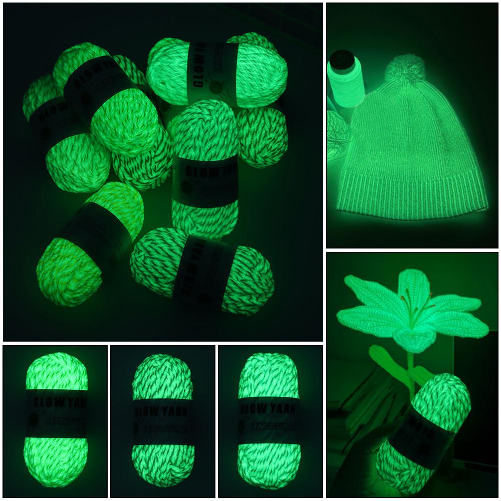 Functional Handmade Sewing DIY Knitting Wool Luminous Chunky Yarn Glow ...