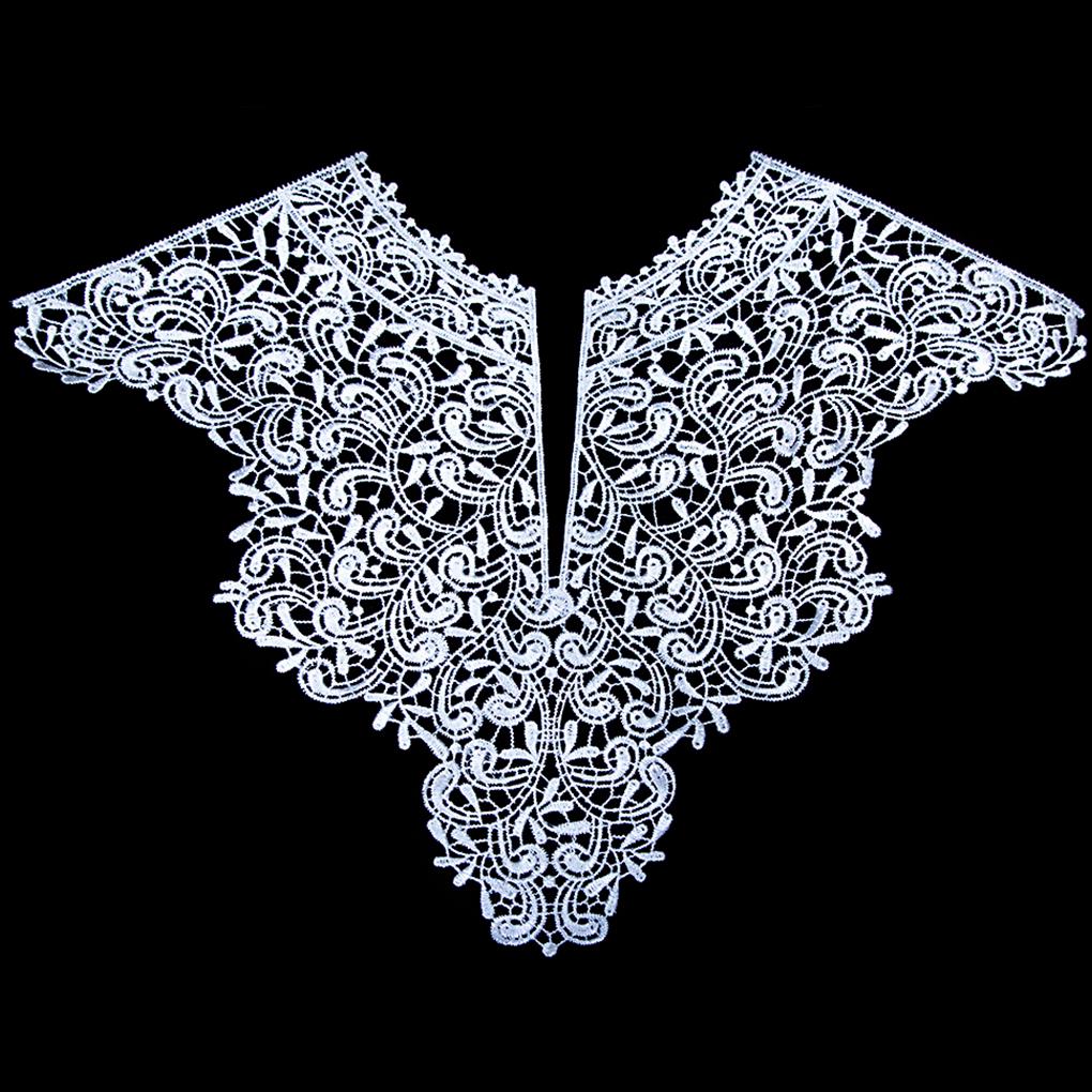 Buy Off Embroidery Big Flowers Lace Neckline Fabric DIY Collar Lace ...