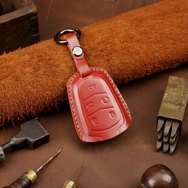 Buy Luxury Genuine Leather Car Key Case Cover For Cadillac Xts Cts Xt5 ...