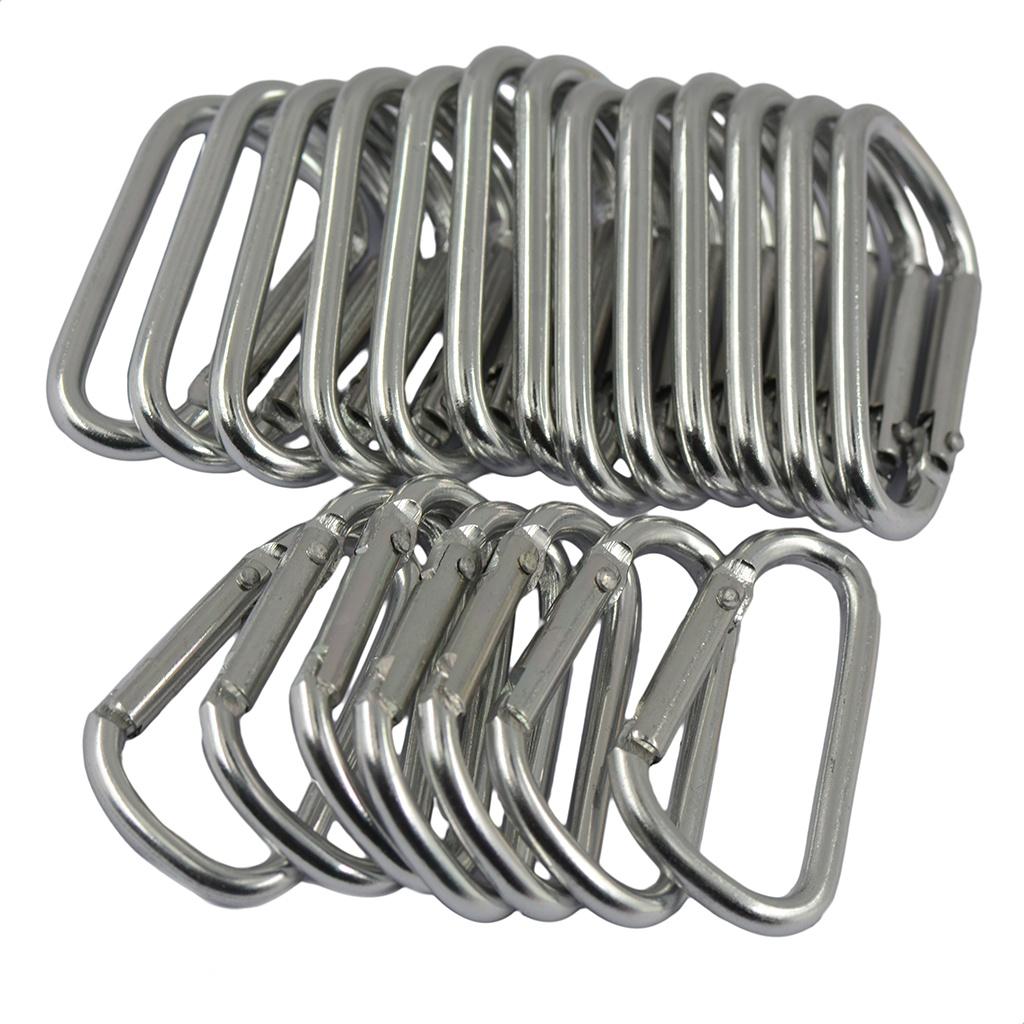 Buy 20pcs D Shape Buckle Spring Clip Hook Keychain Silver at affordable ...