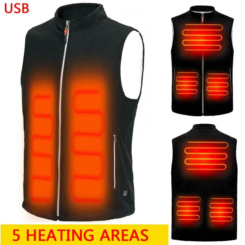 Women Outdoor Usb Heated Vest Jacket Winter Thermal Flexible Electric ...