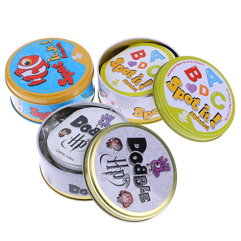 Buy Dobble Spot It Card Game Toy Iron Box 55 Cards Sport Hip Kids Board ...