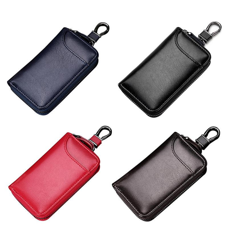 Leather Pocket Key Organizer Case with 6 Hooks Car Key Holder for Men ...