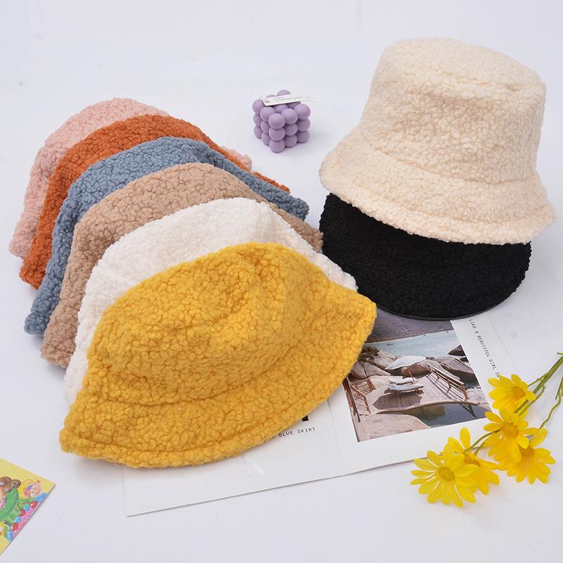 Buy New Lamb's Wool Hat Gloss Winter Versatile Outdoor Fisherman Hat ...
