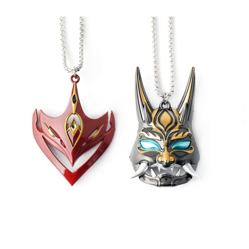 Buy Hot Game Genshin Impact Tartaglia Yasha Xiao Mask Pendant Necklace ...