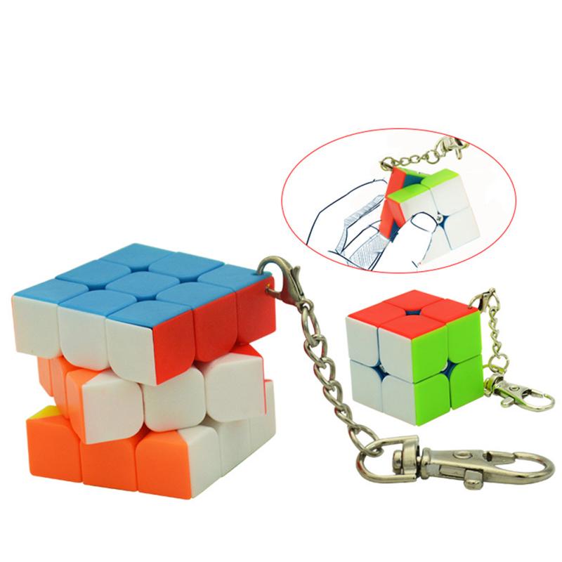 Buy Lefang Small Cube Key Ring 3*3 & 2 * 2 Cylindrical Trihedron Cube ...