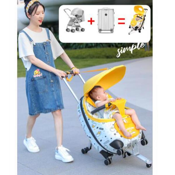 Buy Baby Cart Trolley Case Trojan Can Sit Suitcase 2 in 1 Function ...
