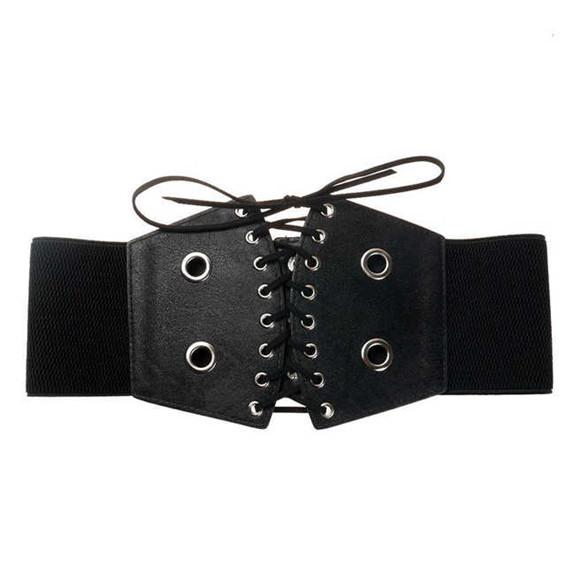 Buy Lady Wide Dress Corset Waistband Fold Dress Black Cummerbund Belts ...