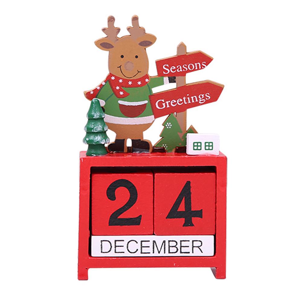 Buy Christmas Mini Wooden Calendar Xmas Ornament Home Decoration Craft ...