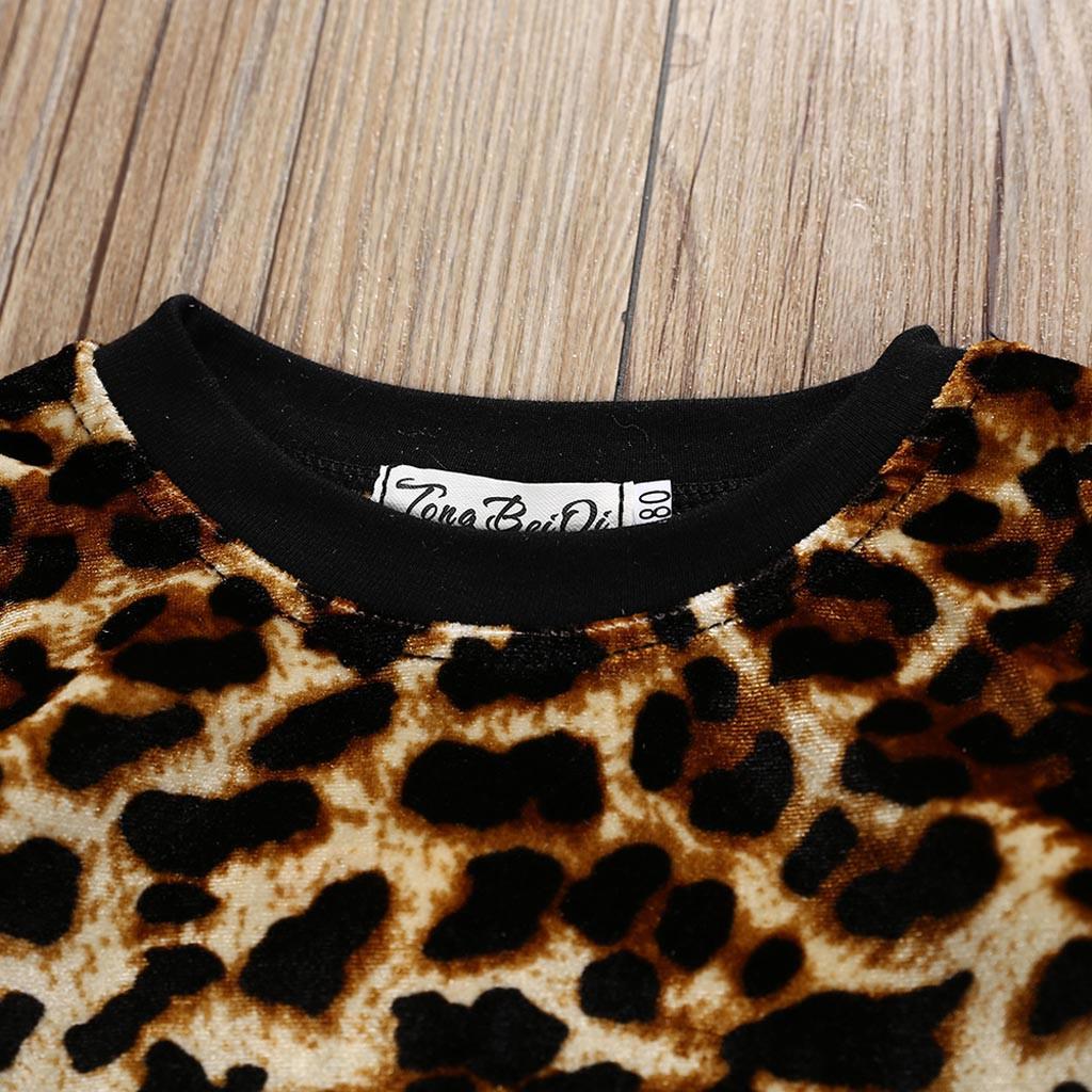 Toddler Infant Baby Girls Leopard Print Tops T-shirt Pants Outfits Set ...