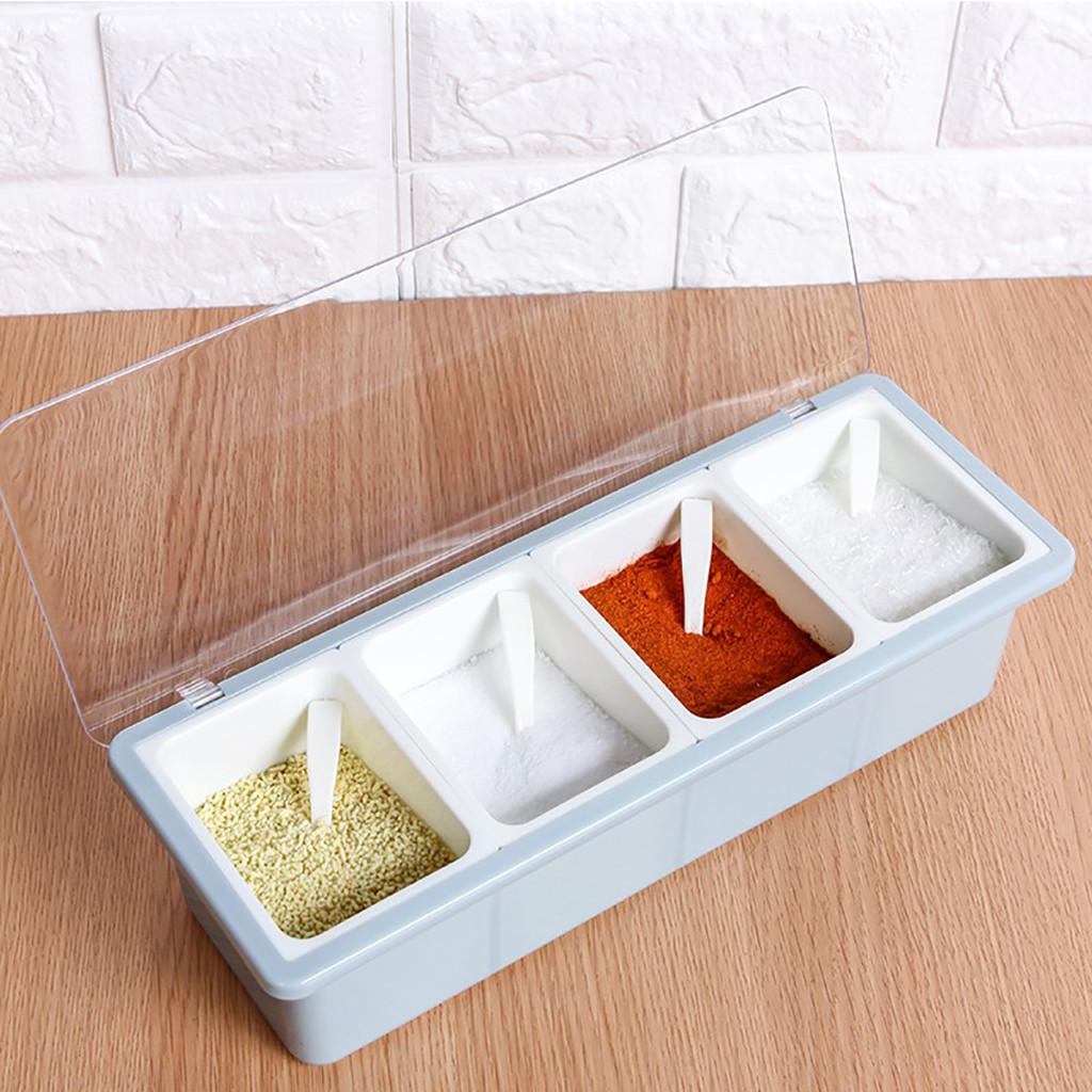 Seasoning Container Condiment Rack Spice Pots Box Storage Jar Kitchen ...