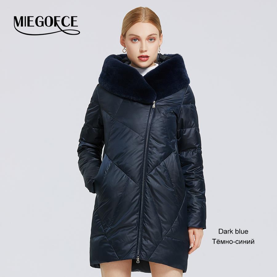 Buy MIEGOFCE Winter New Women's Cotton Coat With Stylish Fur Collar Rex ...