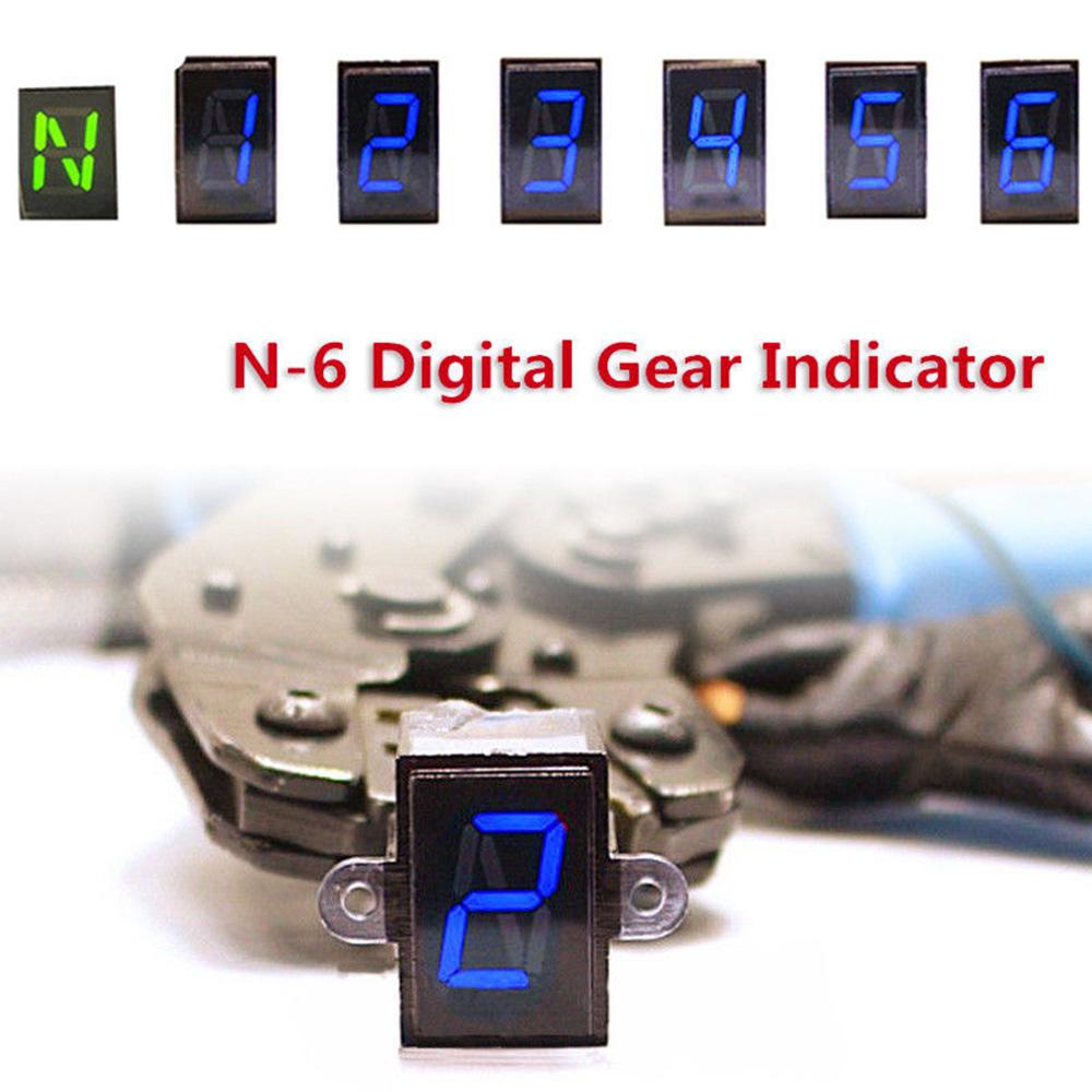 Buy 1* N-6 Universal Motorcycle Bike Digital Gear Indicator LED Display ...