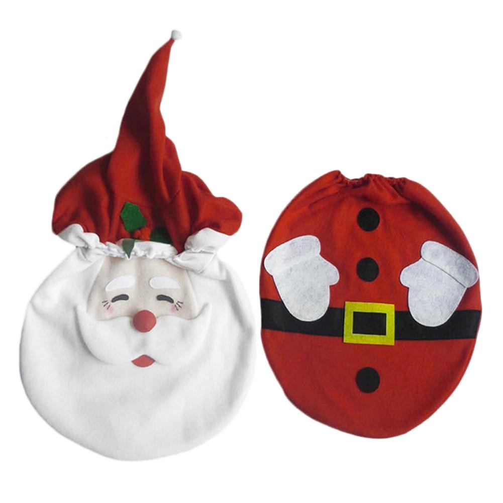 Buy 3 PCS/ Set Christmas Decoration Toilet Bathroom Set Santa Claus ...