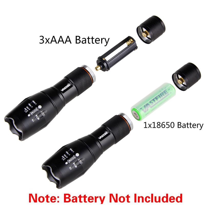 Buy 5000 Lumen 5 Modes XM-L T6 LED Tactical Hunting Flashlight White ...