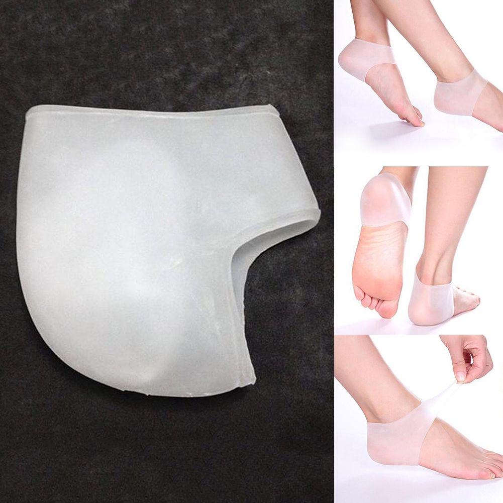 1 Pair Unisex Silicone Gel Heel Protector Plantar Fasciitis Pain Relief ...