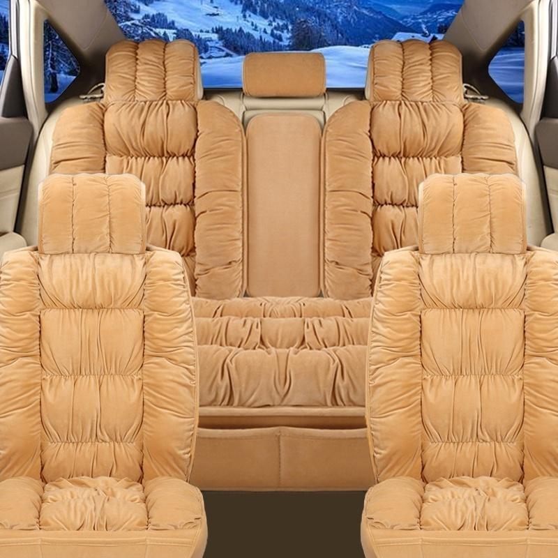 Plush Car Seat Covers Universal Winter Warm Front/Rear Car Seat Cover ...