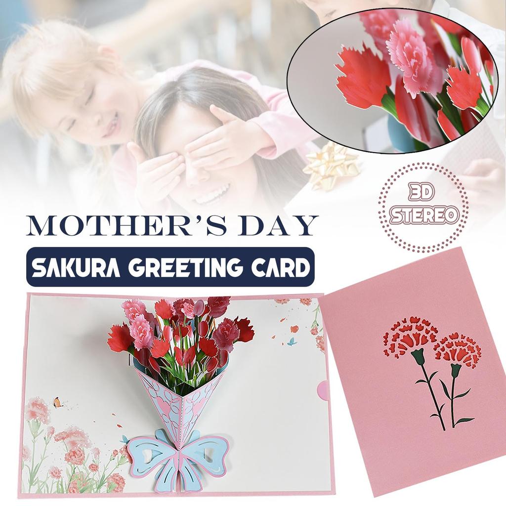Buy Mother's Day Flower Pop-up Card-3D Card Spring Mother Greeting Card ...