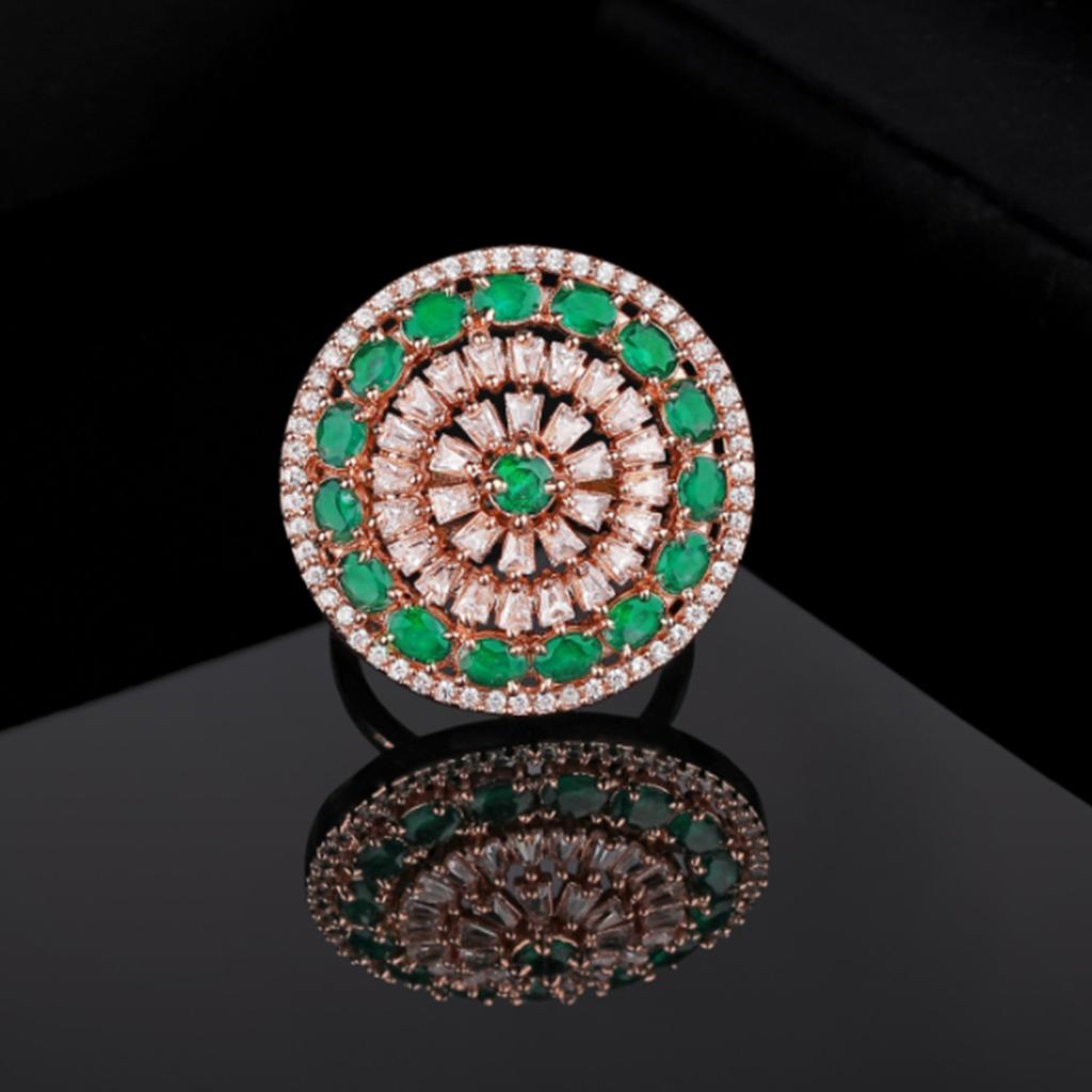 Satın alın Estele Rose Gold Plated CZ Gorgeous Flower Shaped Finger ...