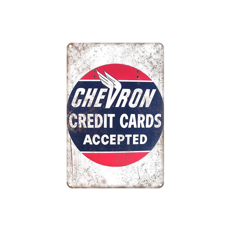 Buy Chevron Credit Cards Metal Tin Sign Art Plate Poster Bar Pub Cafe ...
