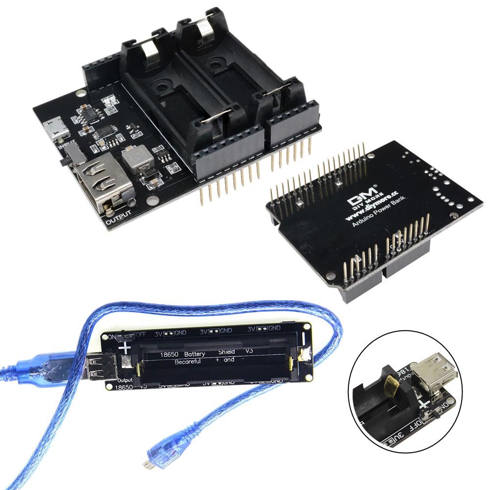 Buy ESP32 ESP8266 Dual Output 18650 Lithium Battery Shield V3/V8 Micro ...