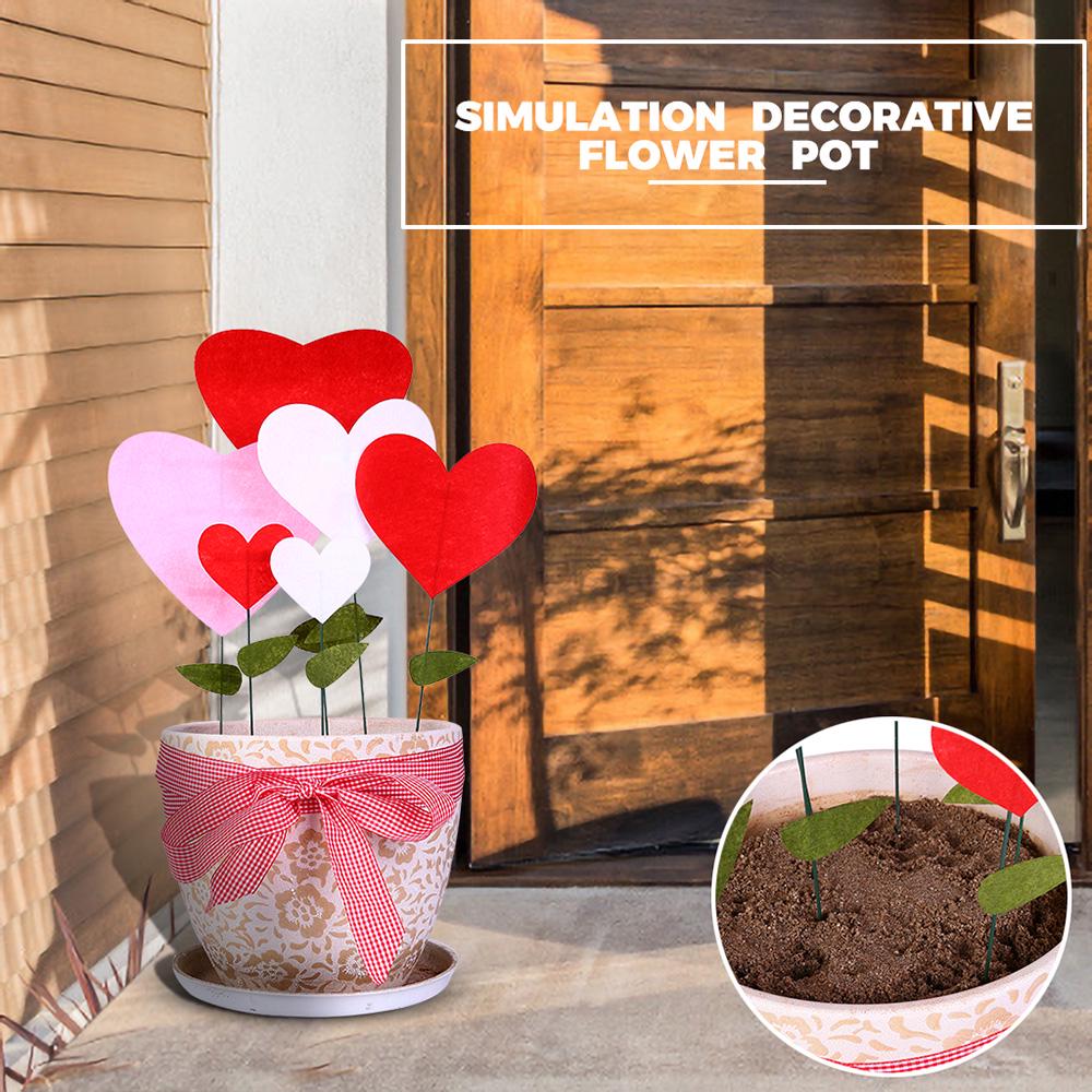 Buy DIY Long Riband Large Loving Heart Flowerpot Decoration Valentine"s ...