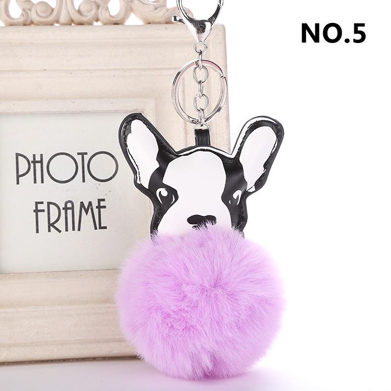 Buy 1PC Plush Dog Fluffy Fur Ball Keychain Pendant Keyring Soft ...
