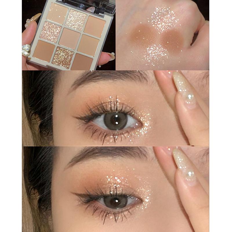 Cheap Milk Tea Eye Shadow Tray Pearlescent Matte 9 Palace Eye Shadow ...