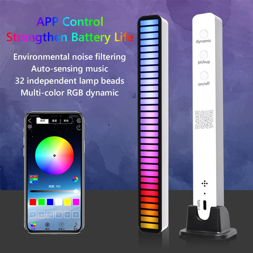 Cheap 32 LED Sound Control Light Phone APP Control RGB Colorful Voice ...