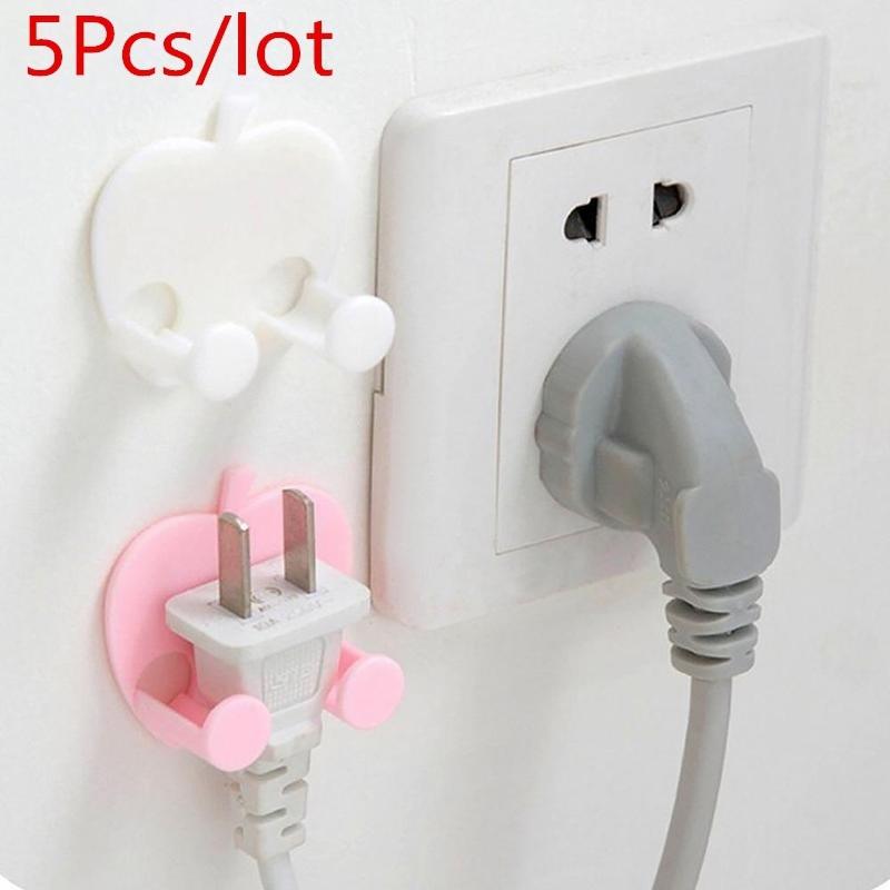 Buy 5pcs Plastic Plug Socket Finishing Holder Sticky Hooked On Hanger ...