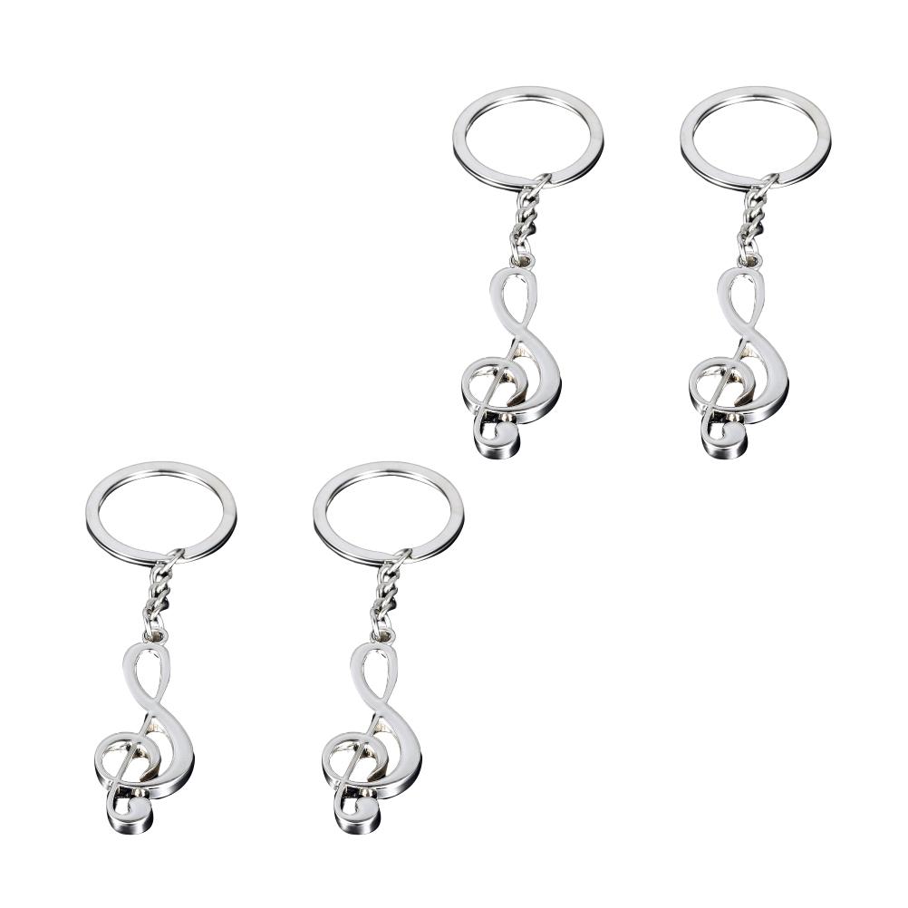 Buy 4PCS Musical Note Premium Metal Creative Fashion Keychains Craft ...
