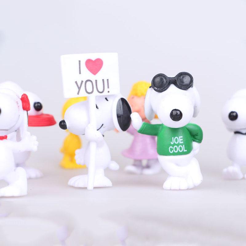 Snoopy Birthday 12pcs Peanuts Snoopy & Charlie Brown Figure Cake Topper ...