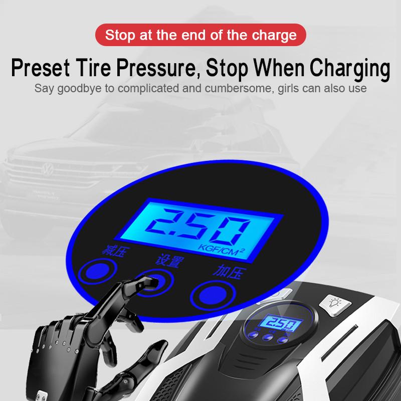 Buy Car Motorcycle Air Pump 12V Pointer/Digital Display Electric Tire ...