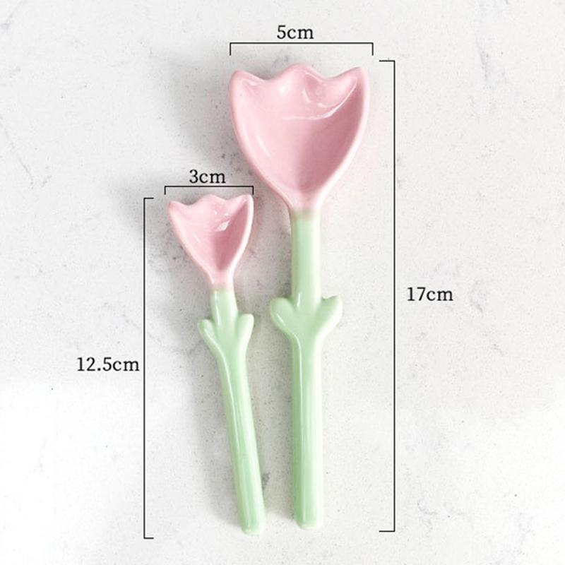 Купити Girl's Heart Utensils Ceramic Tulip Shaped Flower Spoons ...