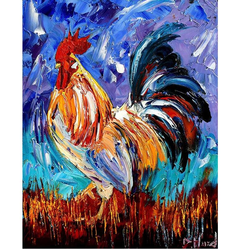 Cheap Full Square Round Diamond Painting Rooster Hen Chicken Diamond ...