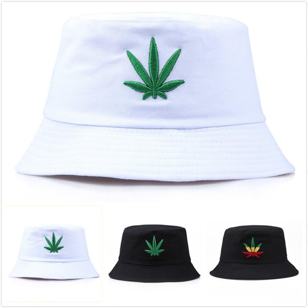 Buy Men Women Maple Leaf Bucket Hat Hip Hop Fisherman Panama Hats ...