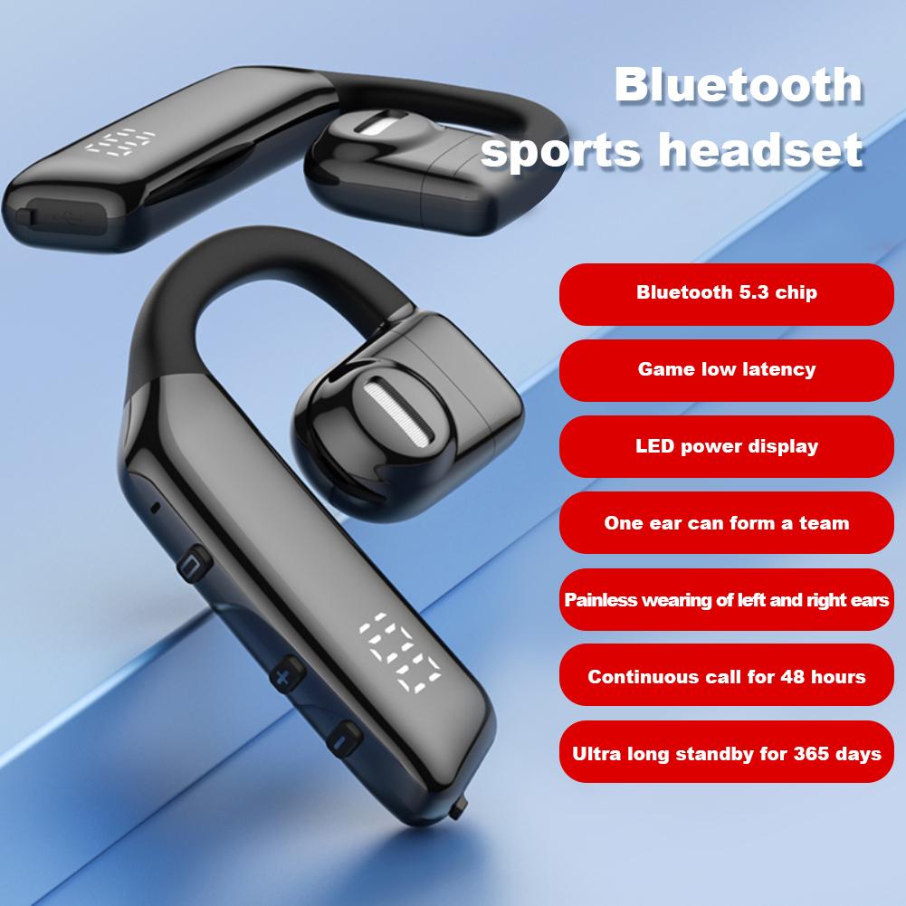 Buy TWS Wireless Bluetooth Headset Bluetooth 5.2 Wireless Earphone Ear Hook Single Mini Business ...