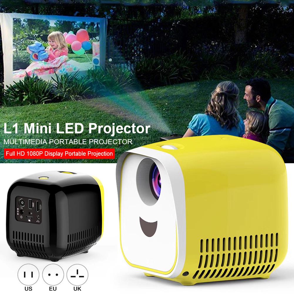 L1 Mini Projector 1080P Full HD LED Movie Projector Home Theater Video ...