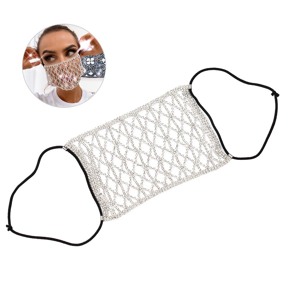 Buy Sparkly Rhinestone Mesh Mask Flashing Jewelry Maskface Masks Luxury ...