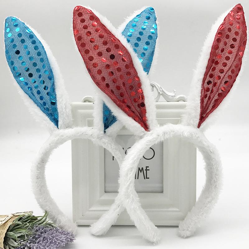 Adult Kids Cute Rabbit Ear Headband Prop Plush Hairband Bunny Ear ...