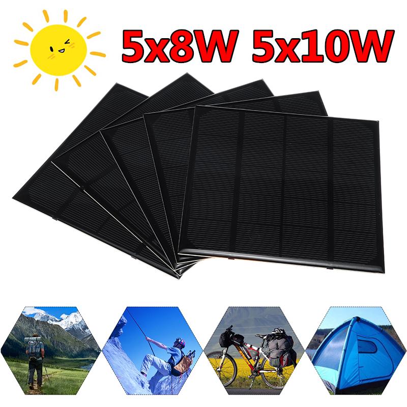 Buy (5X8W / 5X10W) 5V DIY Solar Panel Cell Modules Panneau Solaire ...