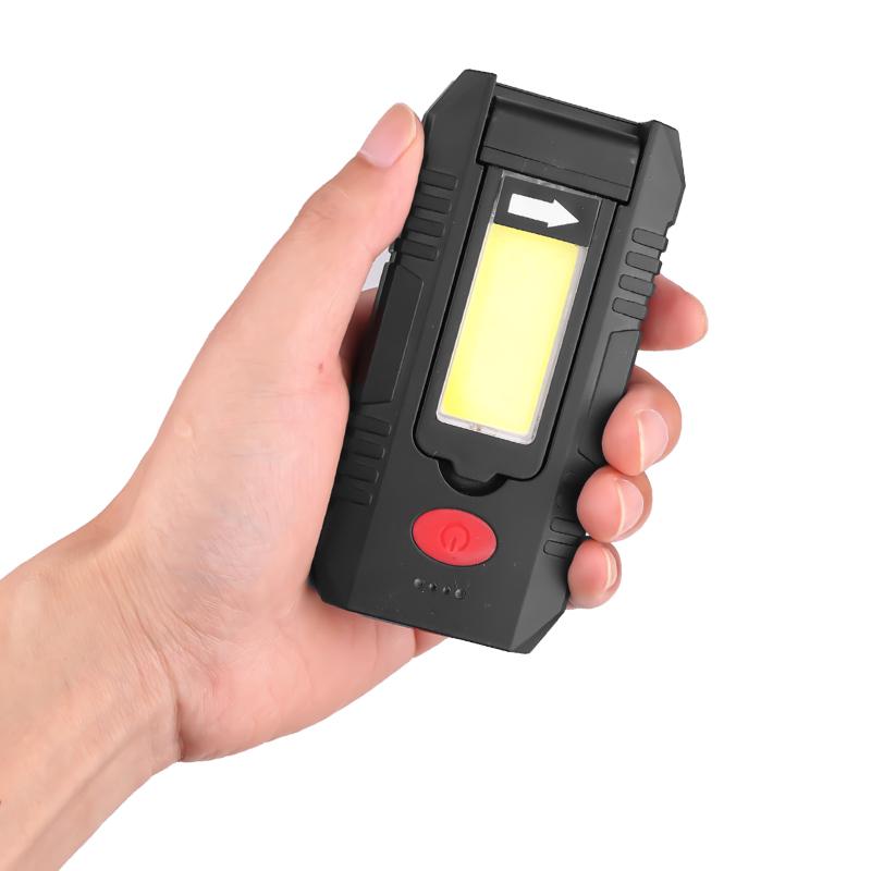Portable COB LED Work Light Folding Rotatable USB Charging Flashlight ...
