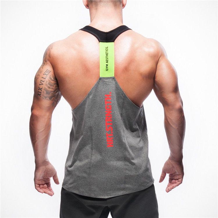 Buy Men Sleeveless Bodybuilding Stringer Workout Muscle Tank Tops Tee ...