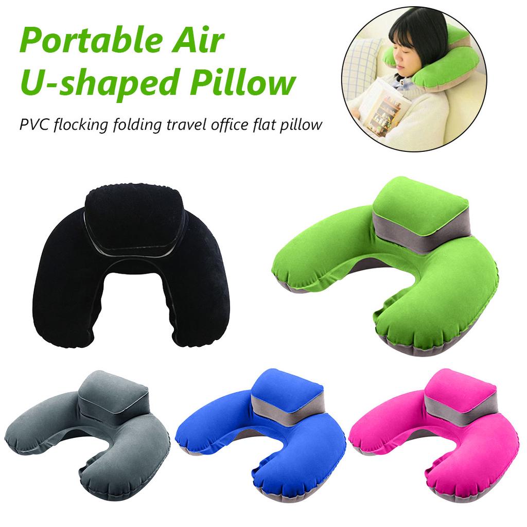 Buy Inflatable U Shape Blow Up Neck Cushion Pillow Soft Car Travel Head ...