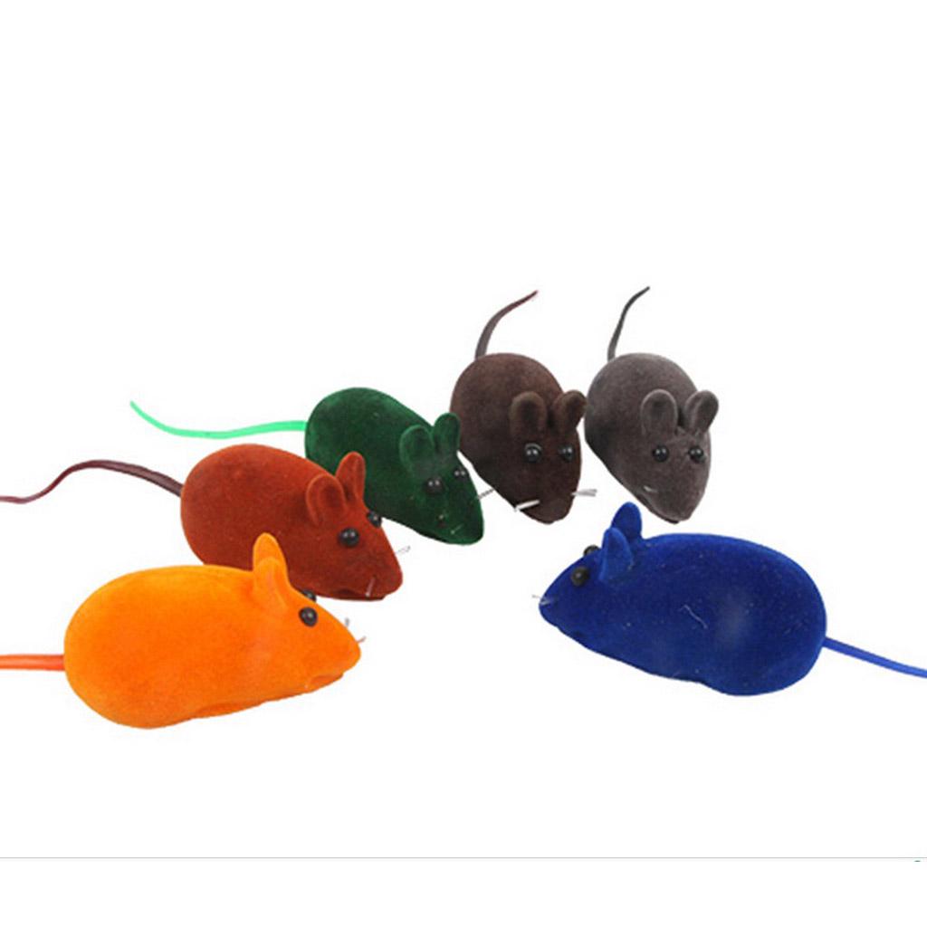 Buy 5Pcs Furry Mice Pet Cat Kitten Squeaky Toys Simulation Flocking ...