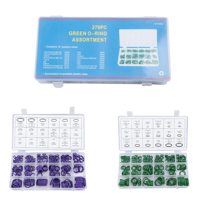 Buy 270/530 Piece Air Conditioning O Ring Assortment Seal Kit Green ...