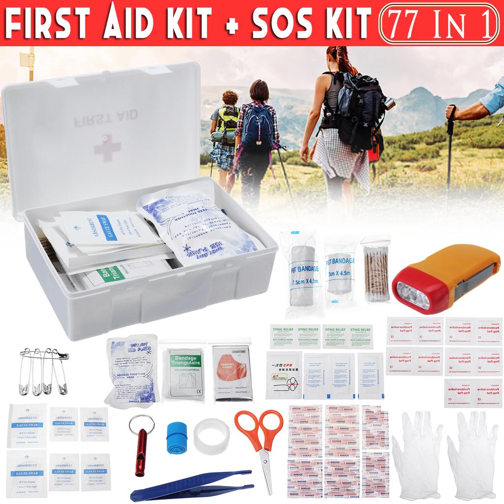 Buy 77Pcs SOS Emergency Gear Pack Outdoor Camping Hiking Hunting Scouts ...