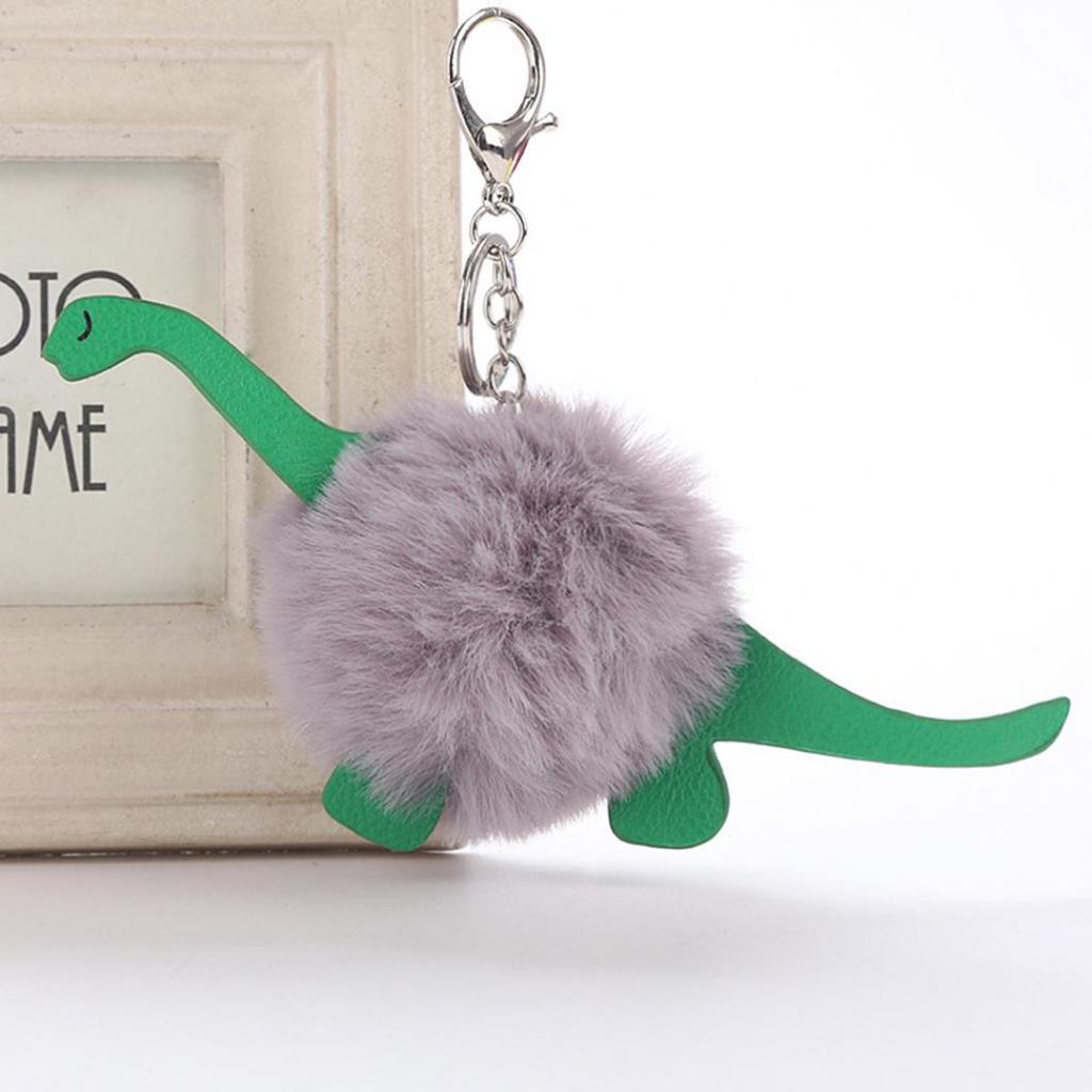 Buy Fluffy Dinosaur Pompom Key Ring Holder Keychain Car Bag Hanging ...
